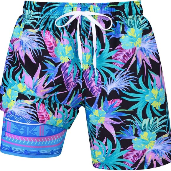 Swim | Mens Swim Trunks With Compression Liner Swimming Shorts 7 Inch ...